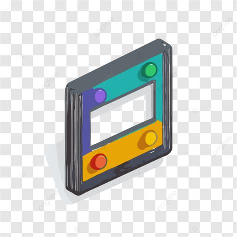 다양한 색상의 버튼이 있는 다채로운 상자가 초초하게 표시됨 벡터 흰색 배경에 섀시의 단순한 다채로운 아이콘 그림자 없음 작은 프레임 중앙 Png 일러스트 및 벡터 에