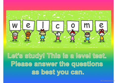 Level Assessment Activity For Es English Esl Powerpoints