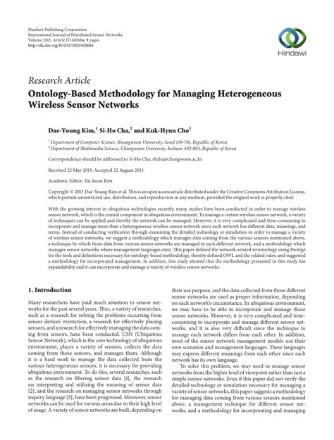 Pdf Ontology Based Methodology For Managing Heterogeneous Wireless