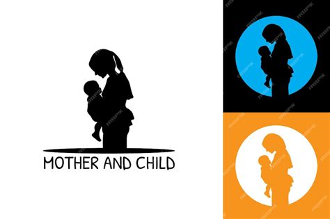 Ilustración Y Silueta De Una Madre Sosteniendo A Su Hijo Vector Madre E