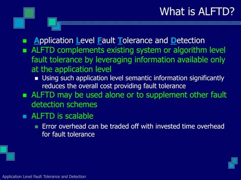 PPT Application Level Fault Tolerance And Detection PowerPoint Presentation ID