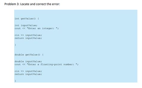 Solved Problem Locate And Correct The Error Int Chegg Com