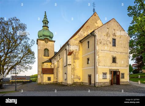 Rural Church In Small Czech Town Stock Photo Alamy