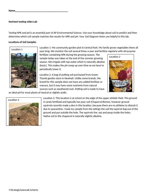 Soil Nutrient Testing Video Lab Pdf Soil Plant Nutrition
