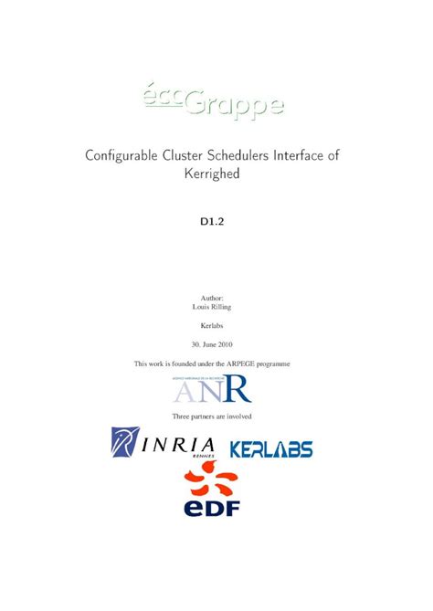 Pdf D12 Configurable Cluster Schedulers Interface Of