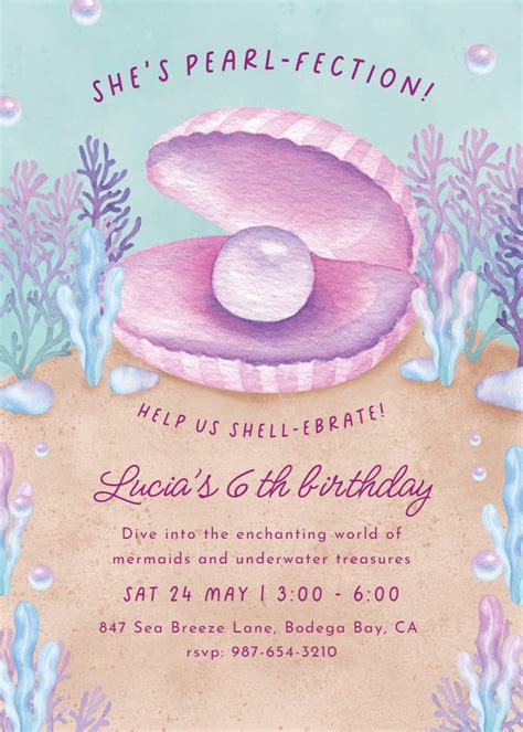 Seashell Invitation Template