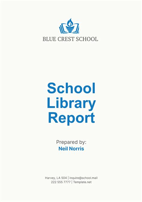 Free School Library Report Template To Edit Online