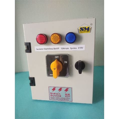 Isolator Switch Onoff With Metal Enclosure 32amps 3poles 415v