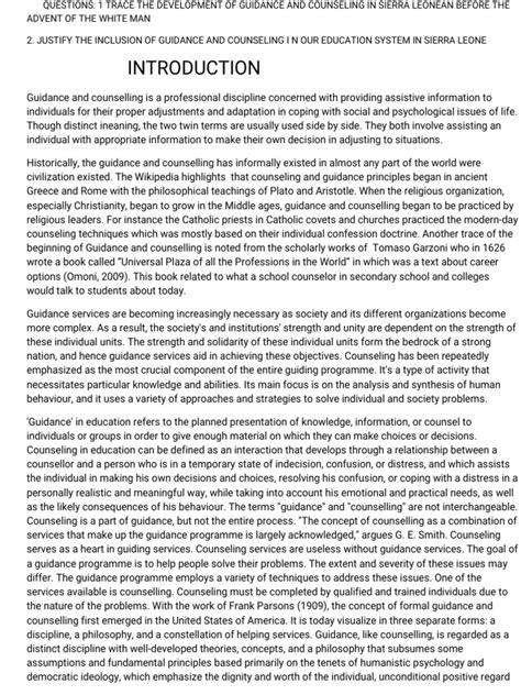 Guidance And Counseling Assignment Pdf