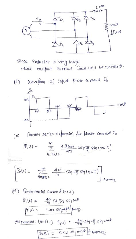 Solved A Three Phase Diode Rectifier Is Shown Driving A Load In