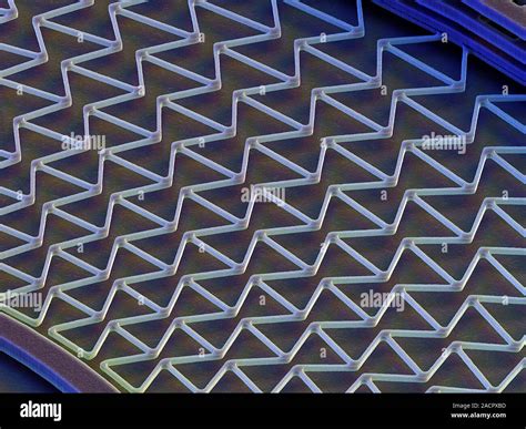 Mems Electrostatic Sail Coloured Scanning Electron Micrograph Of A