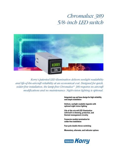 Korry 389 Electrical Connector Switch