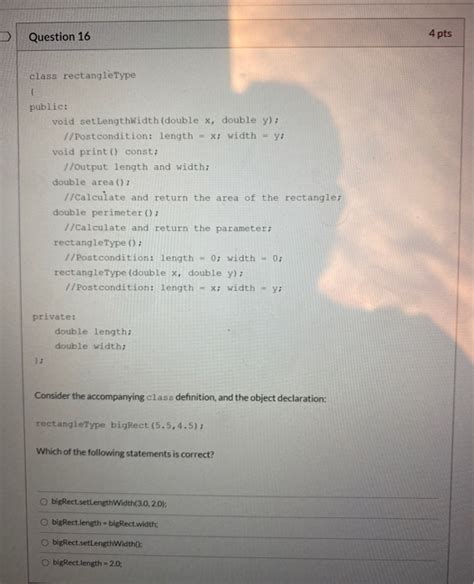 Solved U Question 15 4 Pts A Destructor Is A Member Function