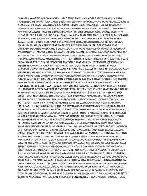 2020 8 28 Kematian Yang Mulia Usrah Pdf