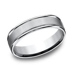 Benchmark Cobalt Satin Center Round Edge Comfort Fit Band 6mm Size