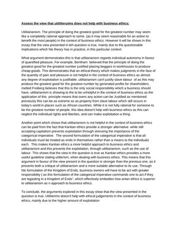 Utilitarianism A Essay Teaching Resources