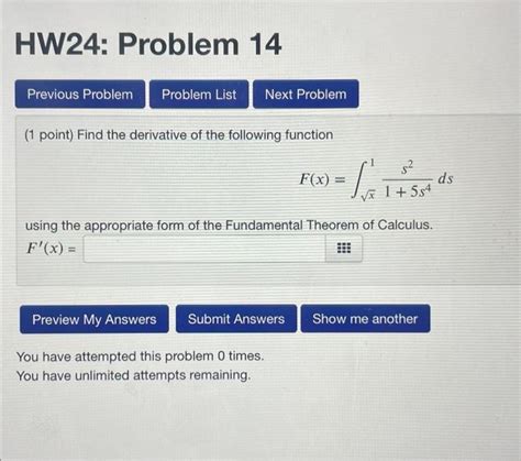 Solved Hw24 Problem 14 Previous Problem Problem List Next
