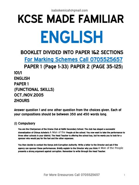 Kcse Made Familiar English Guide Pdf