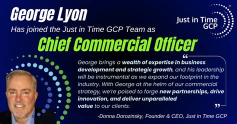 Just In Time Gcp Welcomes New Chief Commercial Officer Just In Time Gcp