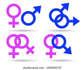Sex Symbols Set Blue Pink Color Stock Vector Royalty Free 1392095747 Shutterstock