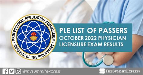 Ple Result October 2022 Physician Board Exam List Of Passers Top 10