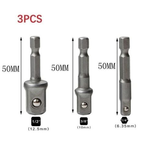 Gty00032 Cle A Douille 1 2 3 4pcs Perceuse Adaptateur De Douille Pour