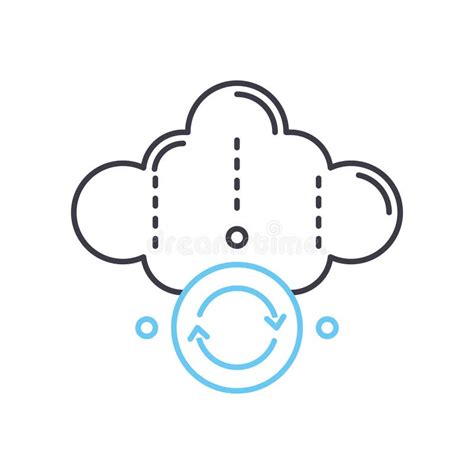 Cloud Process Line Icon Outline Symbol Vector Illustration Concept Sign Stock Vector