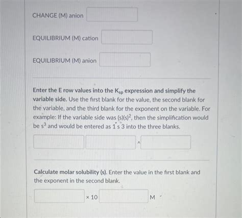 Solved Calculate The Molar Solubility Of The Following