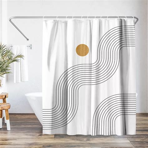 Americanflat Boho Geometric Lines Shower Curtain