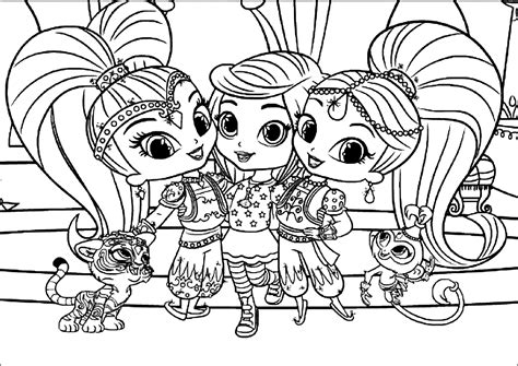 Shimmer And Shine To Download For Free Shimmer And Shine Coloring Pages
