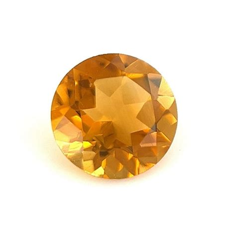 Certified Natural 1 Carat Vivid Yellow Citrine Round Shape Brilliant
