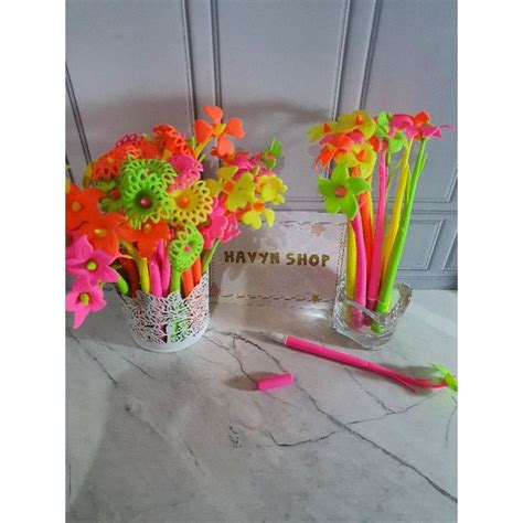 Jual 12pc Pen Gel Bungagel Pen Bungapen Inulpen Matahari Shopee Indonesia