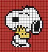 Snoopy Pixel Art Pixel Art Canvas Crafts Plastic Canvas Crafts