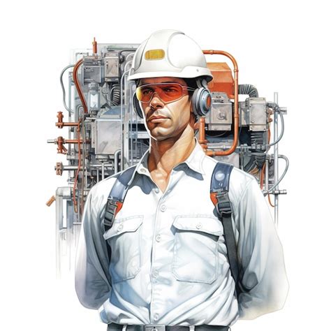 Premium Photo Engineering Man Isolated On White Background Generative Ai