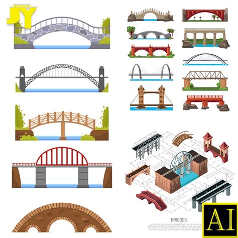 拱桥卡通画桥卡通画大山谷图库