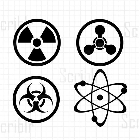 Chemical Biological Nuclear Atom Symbols Svg Png Vector Cutfile