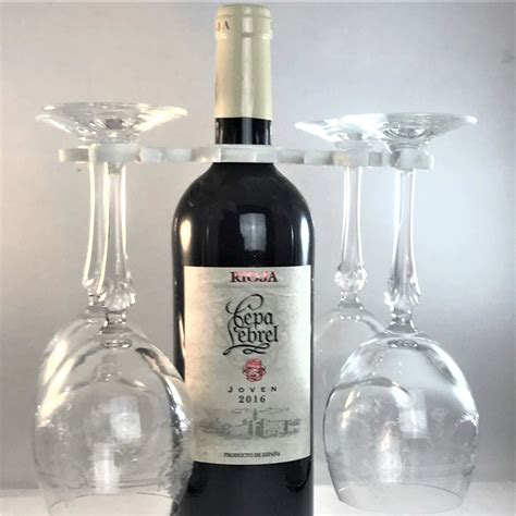 Wine Bottle Glass Holderbutler For Four Glasses White Vine Style