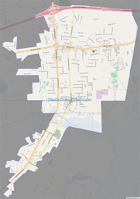 Map Of Whiteville City North Carolina Thong Thai Real