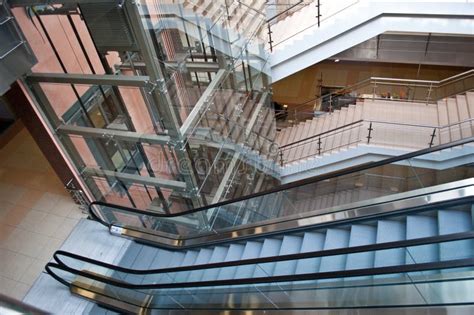 Glass Elevator Shaft Stock Image Image Of Escalator 19009353