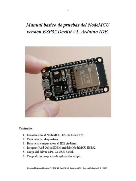Manual Basico Nodemcu Esp32 Arduino Pdf Arduino Archivo De