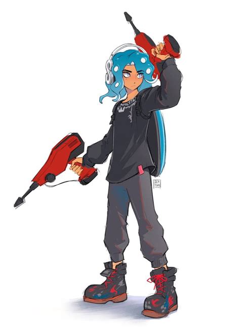 Octoling Player Character And Octoling Boy Splatoon And 1 More Drawn