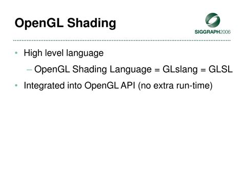 Ppt Optimize Opengl Shading High Level Language Overview Powerpoint Presentation Id