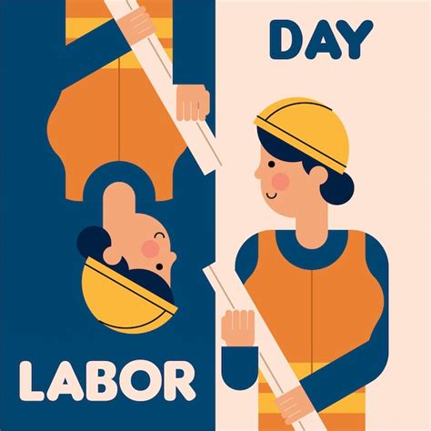 Premium Vector Labour Day Illustration With Worker Character Flat