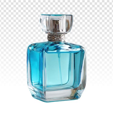 Elegant Blue Perfume Bottle With Silver Cap Ai Generated Psd