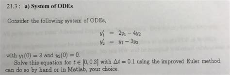solved 21 3 a system of odes consider the following system
