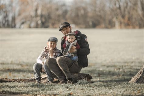 Premium Photo Fathers Day Brothers And Their Dad Enjoying Time