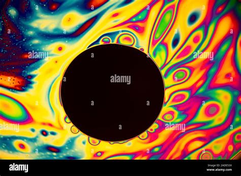 Soap Bubble Film Iridescence Light Micrograph Of The Surface Of A