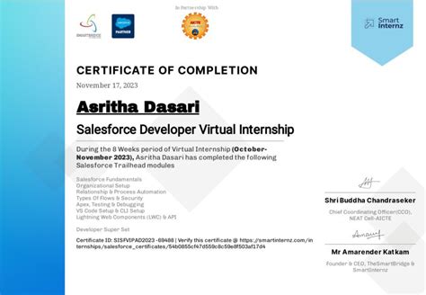 asritha dasari on linkedin salesforcedeveloper virtualinternship salesforcecertification…