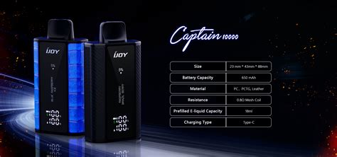 1st Smart Disposable Device Ijoy Captain 10000 A Large Screen Tells