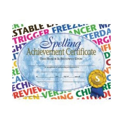 Spelling Achievement Certificate Educational Outfitters